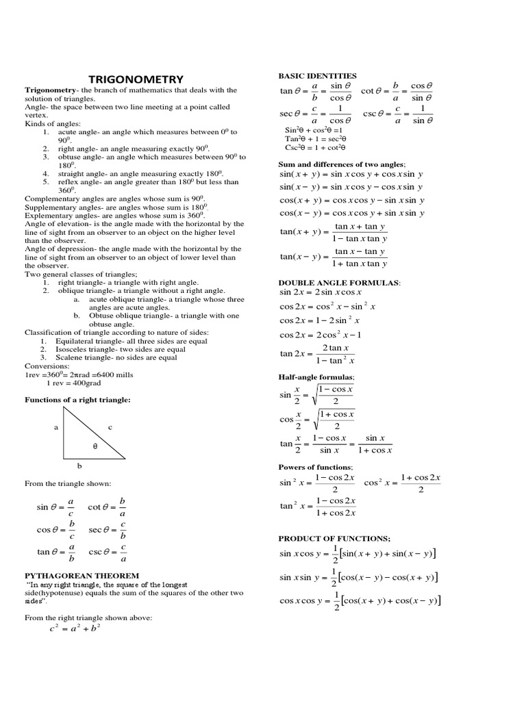 Gmas Trigonometry | PDF | Triangle | Trigonometric Functions