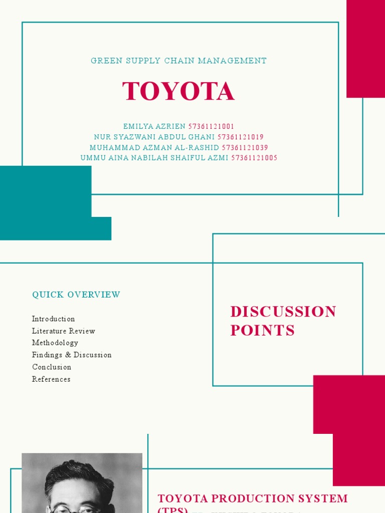 Toyota: Green Supply Chain Management | PDF | Toyota | Business Process ...