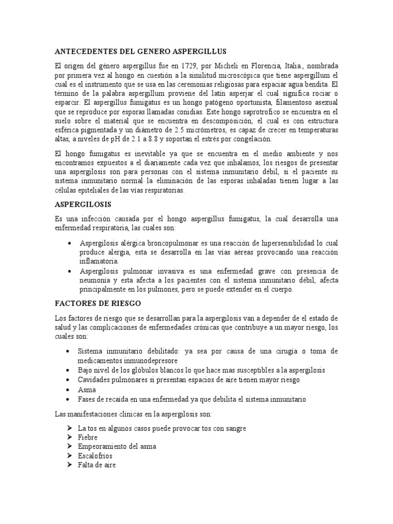 Aspergillus | PDF | Alergia | Medicina CLINICA