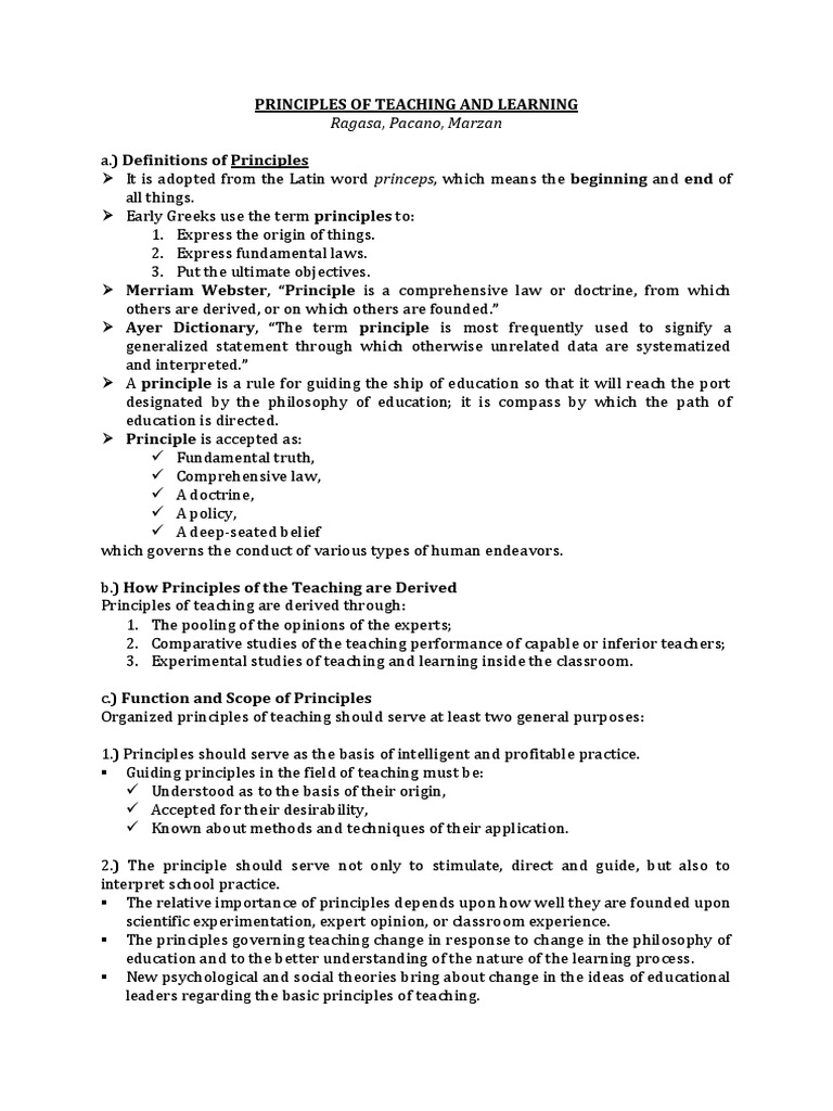 Exploring Foundational Principles of Effective Teaching and Learning ...