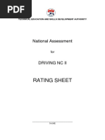 TESDA Driving NC II Evidence Plan | PDF