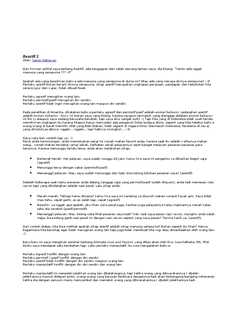 Asertif 2 | PDF | Karier & Perkembangan