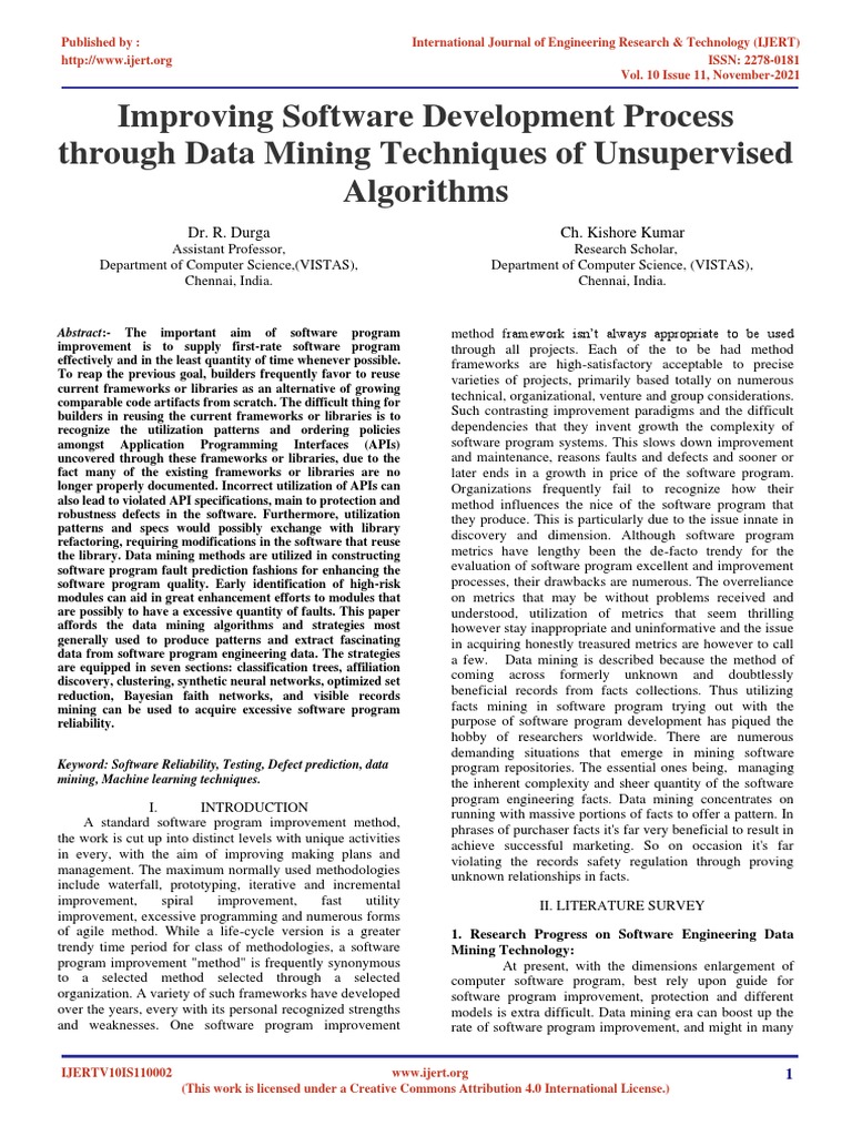 Improving Software Development Process Through Data Mining Techniques ...