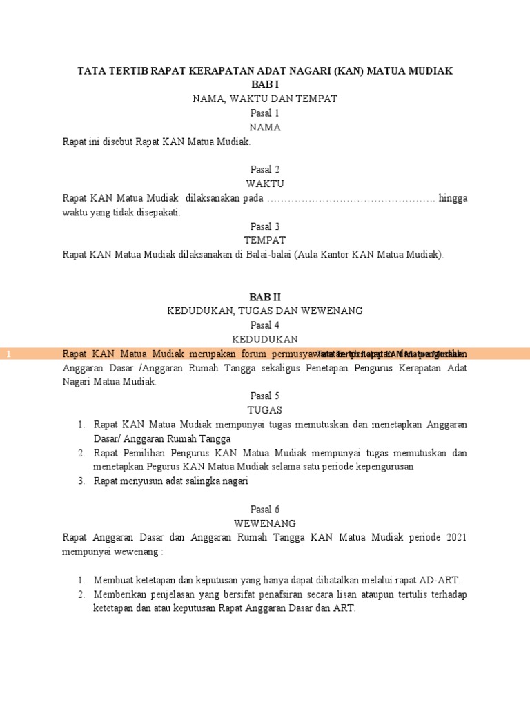 Tata Tertib Rapat Kan | PDF