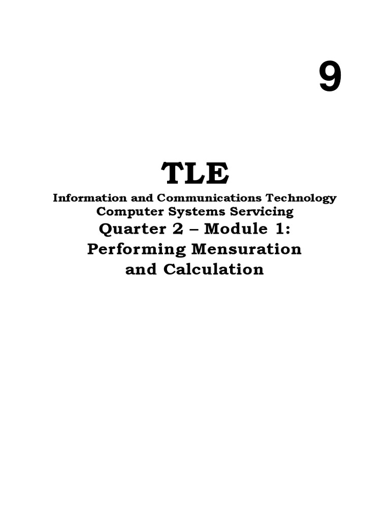 Quarter 2 - Module 1: Performing Mensuration and Calculation | PDF | Hard Disk Drive | Computer ...