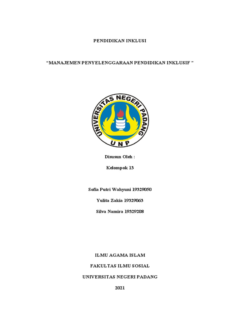 Manajemen Pendidikan Inklusif | PDF