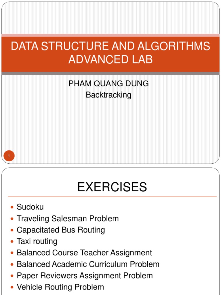 Data Structure and Algorithms Advanced Lab: Pham Quang Dung Backtracking | PDF | Mathematical ...