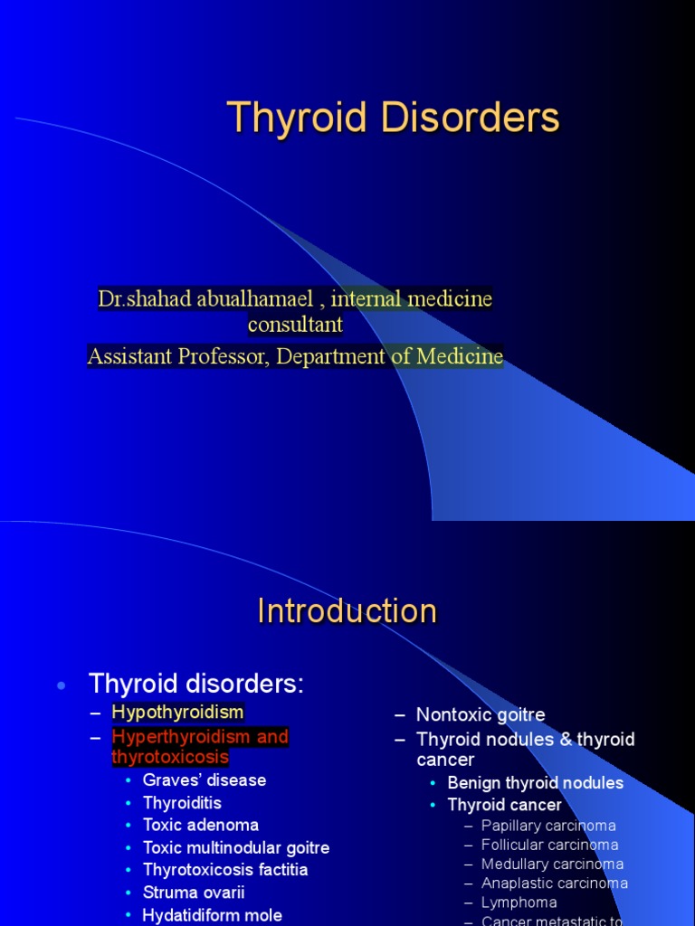 Thyroid Disorders 1 | PDF | Thyroid | Hypothyroidism
