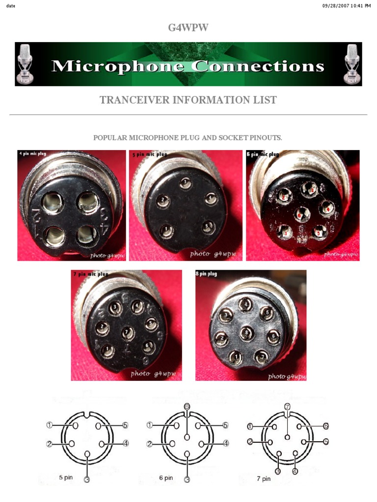 Microphone Pinouts | PDF | Microphone | Electronics