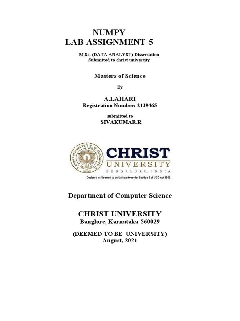 NUMPY-lab Assignment-5 | PDF