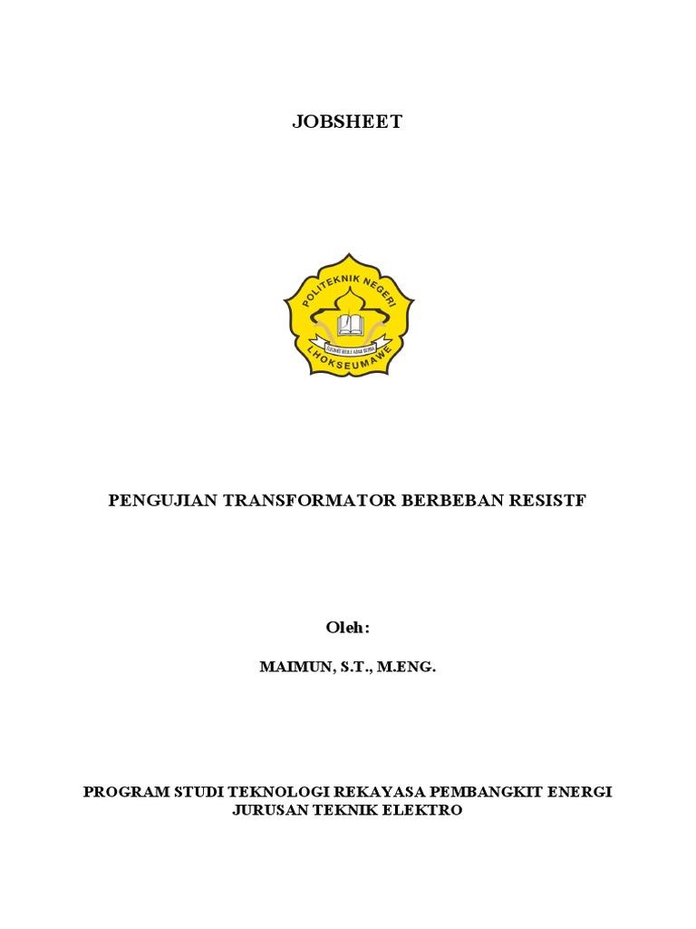 1.prakt 1. Pengujian Berbeban Resistif | PDF