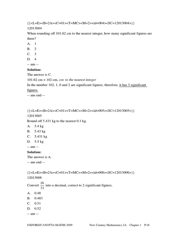 Solution:: Oxford/Canotta Maths 2009 New Century Mathematics 2A Chapter ...
