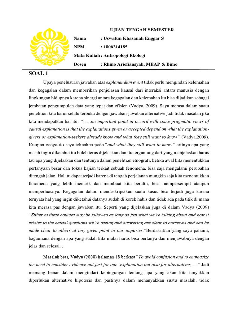 UTS SOAL 1 - Uswatun Khasanah Enggar S | PDF