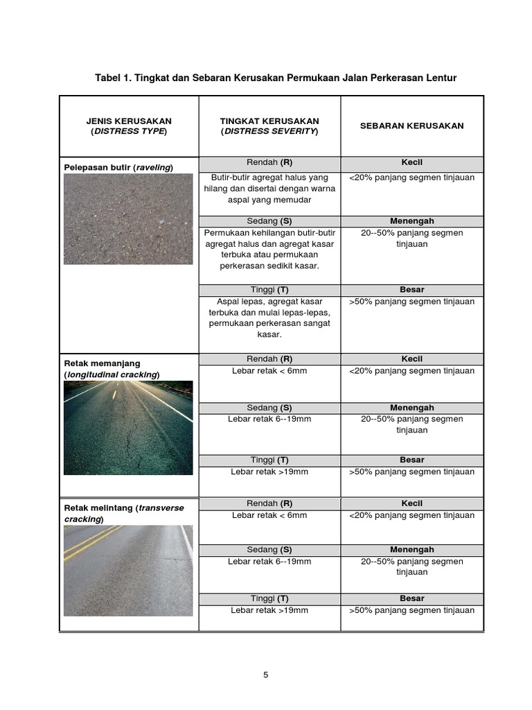 Berwarna - Jenis Kerusakan Jalan | PDF