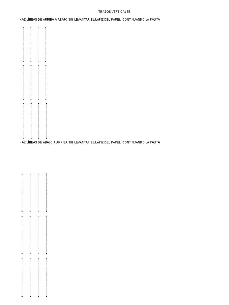 Práctica de Trazos Verticales | PDF