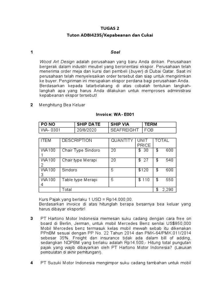 Tugas Kepabeanan dan Cukai | PDF