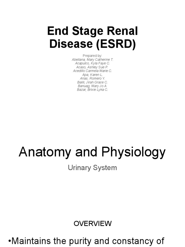 End Stage Renal Disease ESRD | PDF | Kidney | Endocrine System