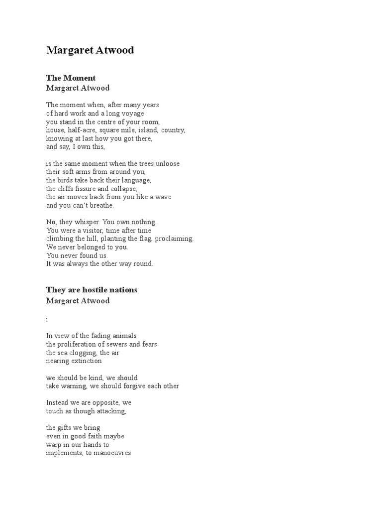 Margaret Atwood Poems | PDF | Hanging