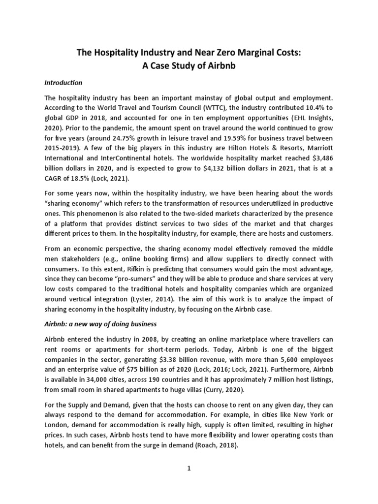 Impact of AirBnb On Hospitality Industry | PDF | Airbnb | Value Chain