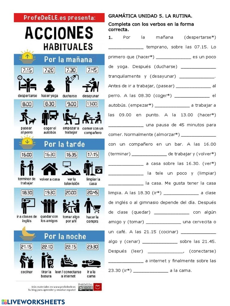 Rutina Diaria Texto | PDF