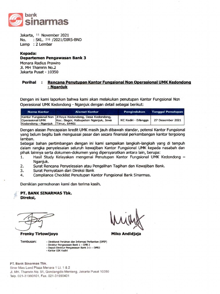 Dokumen FS Penutupan KFNO UMK Kedondong (OJK) | PDF