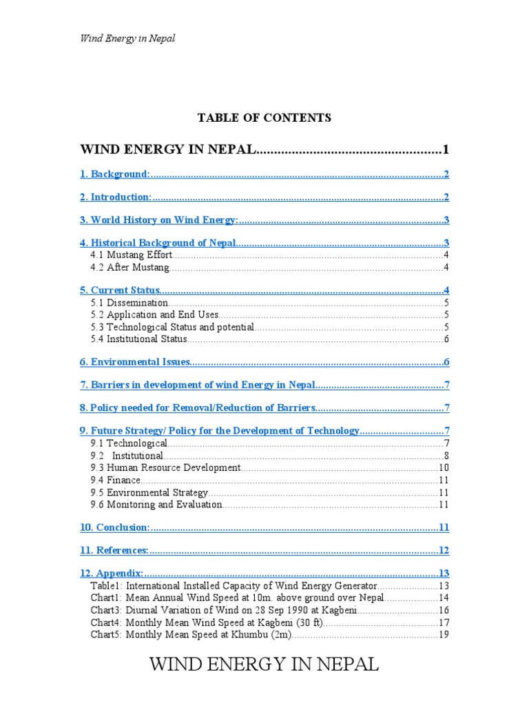 Wind Energy in NEPAL | PDF | Wind Power | Renewable Energy