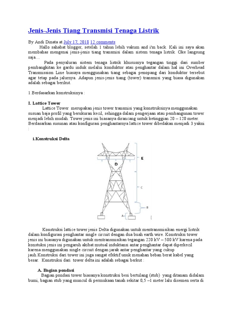 Jenis Tiang Transmissi | PDF