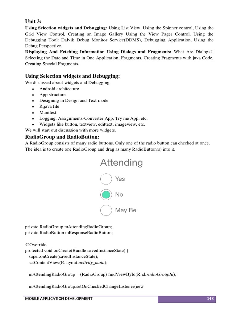 MAD Unit - 3 | PDF | Method (Computer Programming) | Android (Operating System)