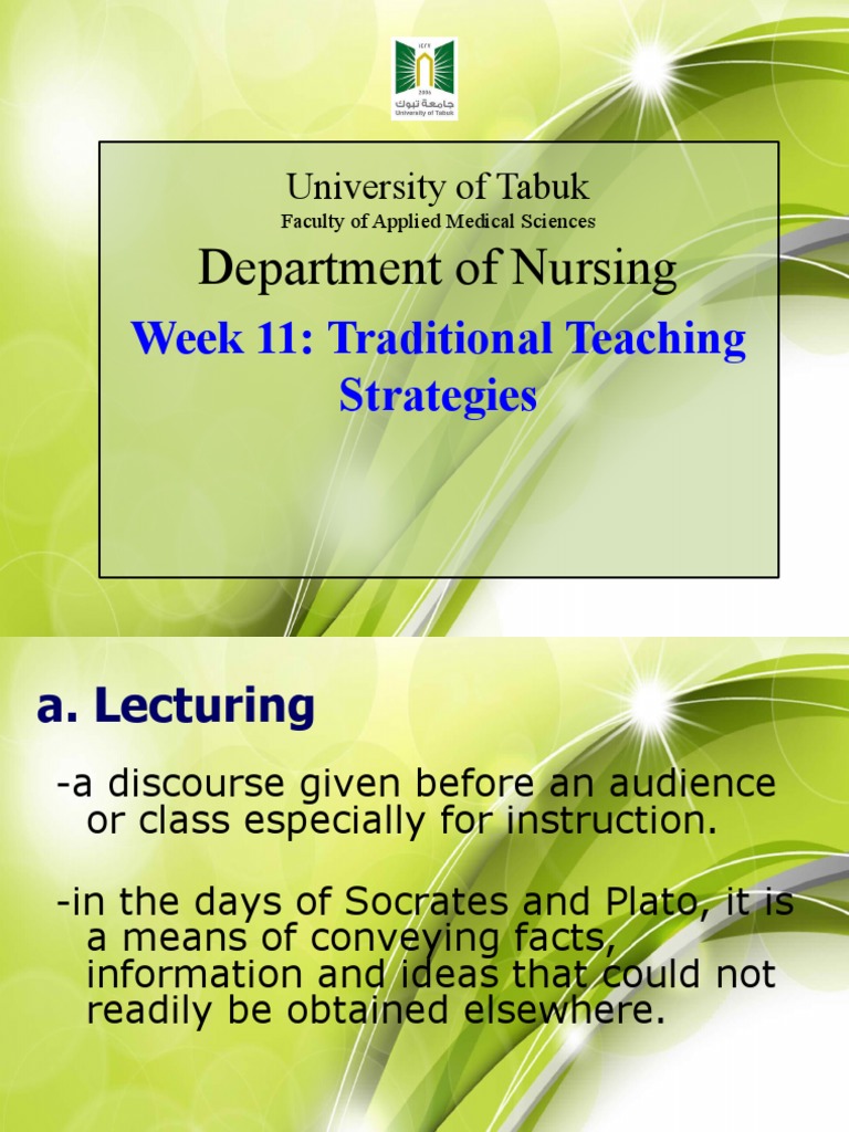 Traditional Teaching Strategies in Nursing | PDF | Learning | Question