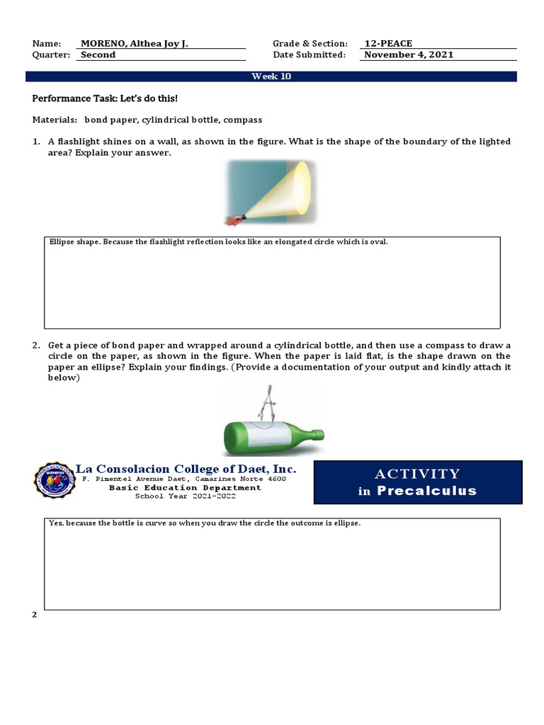 PRECAL, 2nd Grading Activity | PDF | Home & Garden
