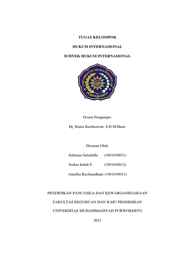 Subyek Hukum Internasional dan Definisinya | PDF