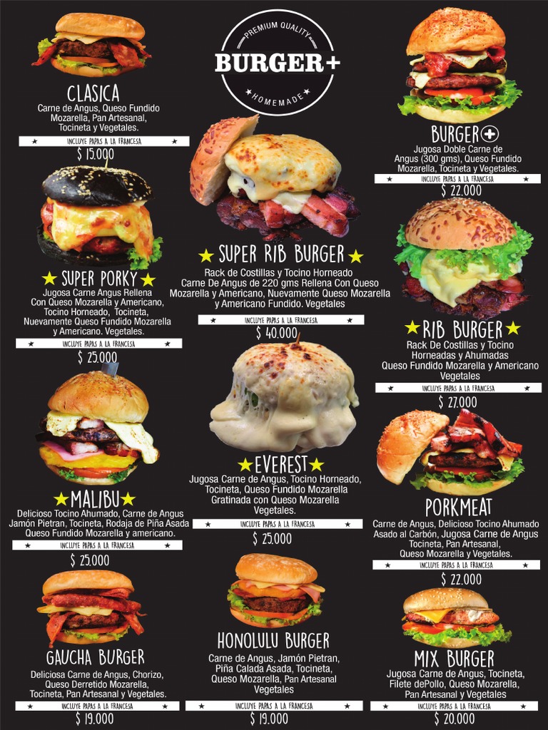 Menu Burgers 2020 | PDF