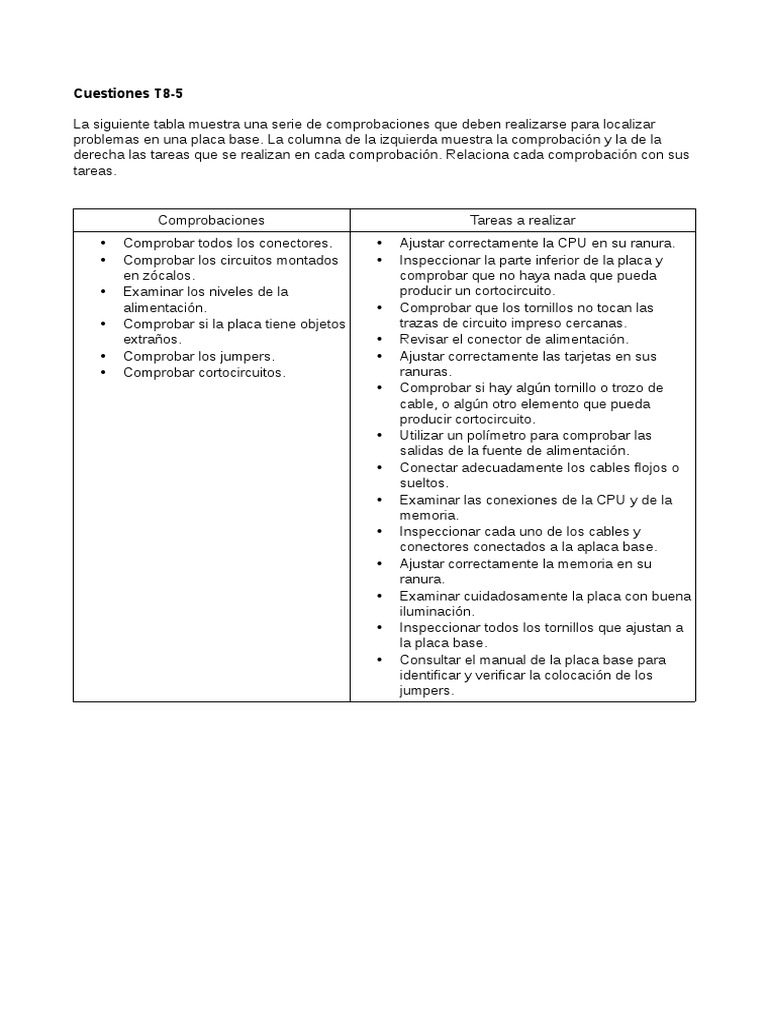 Enunciado Cuestiones T8-5 | PDF | Hardware de la computadora | Equipo