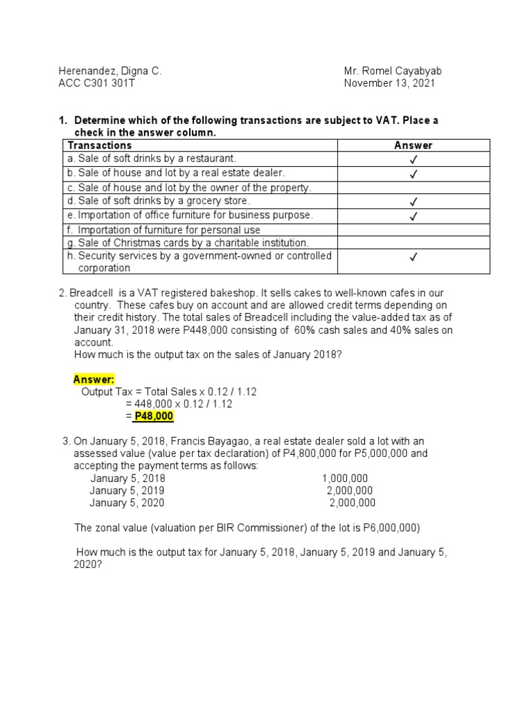 VAT calculations and deemed sale transactions"TITLE"Solving VAT ...