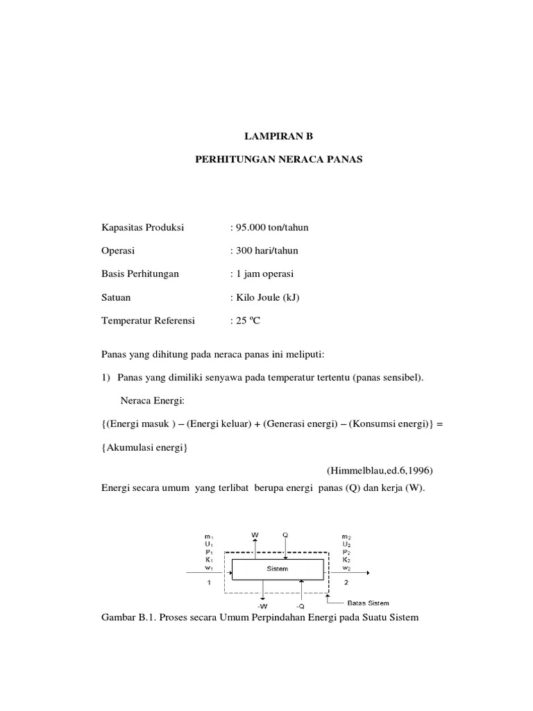 Perhitungan Neraca Panas dan Energi | PDF