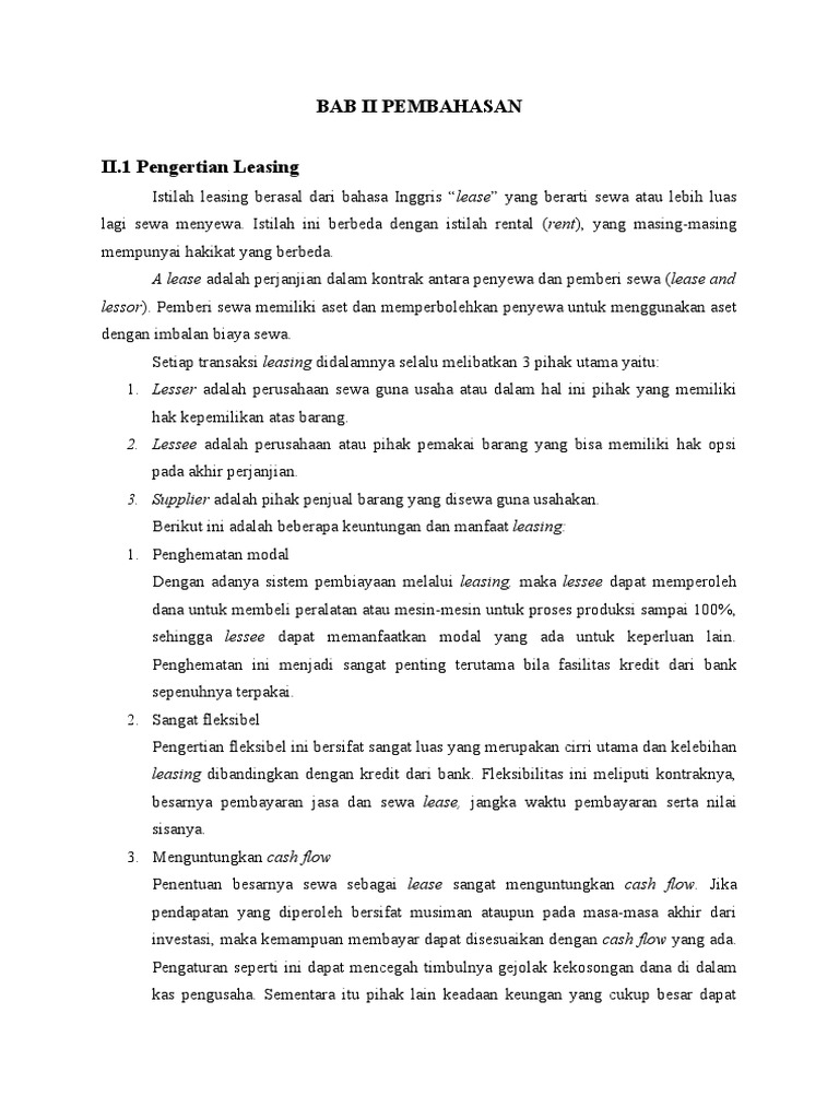 Bahan Materi PPT Leasing | PDF