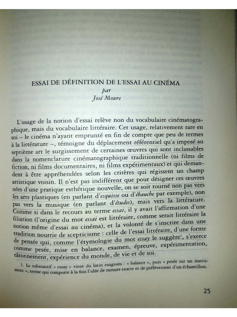 Moure - Essai de Définition de L'essai | PDF