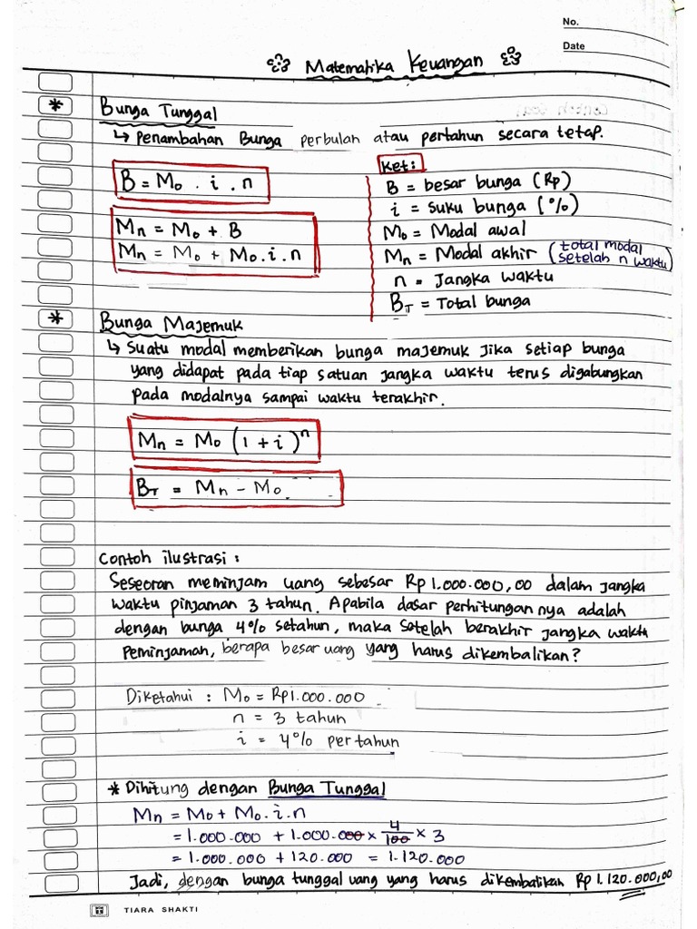 Bunga Tunggal Dan Bunga Majemuk - Kelas 11 MTK Wajib | PDF