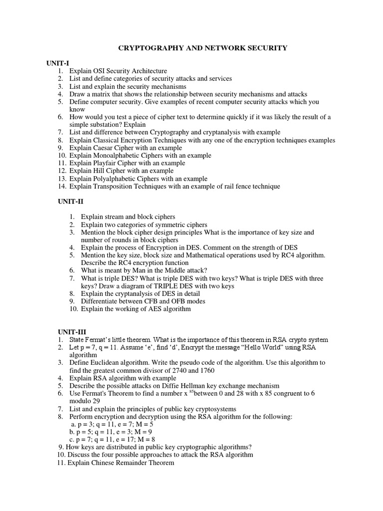 Cryptography and Network Security Guide | PDF | Cryptography | Encryption