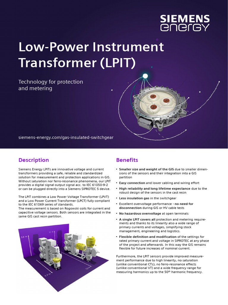 Low-Power Instrument Transformer (LPIT) : Technology For Protection and ...