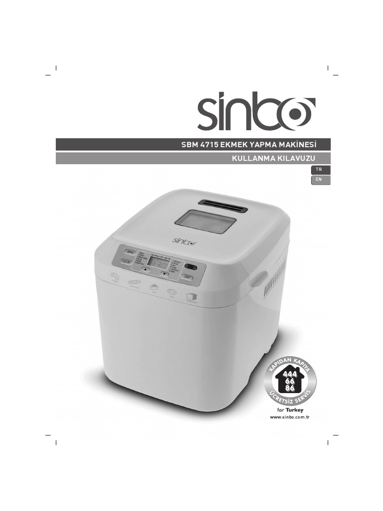 Sinbo SBM 4715 Bread Maker | PDF