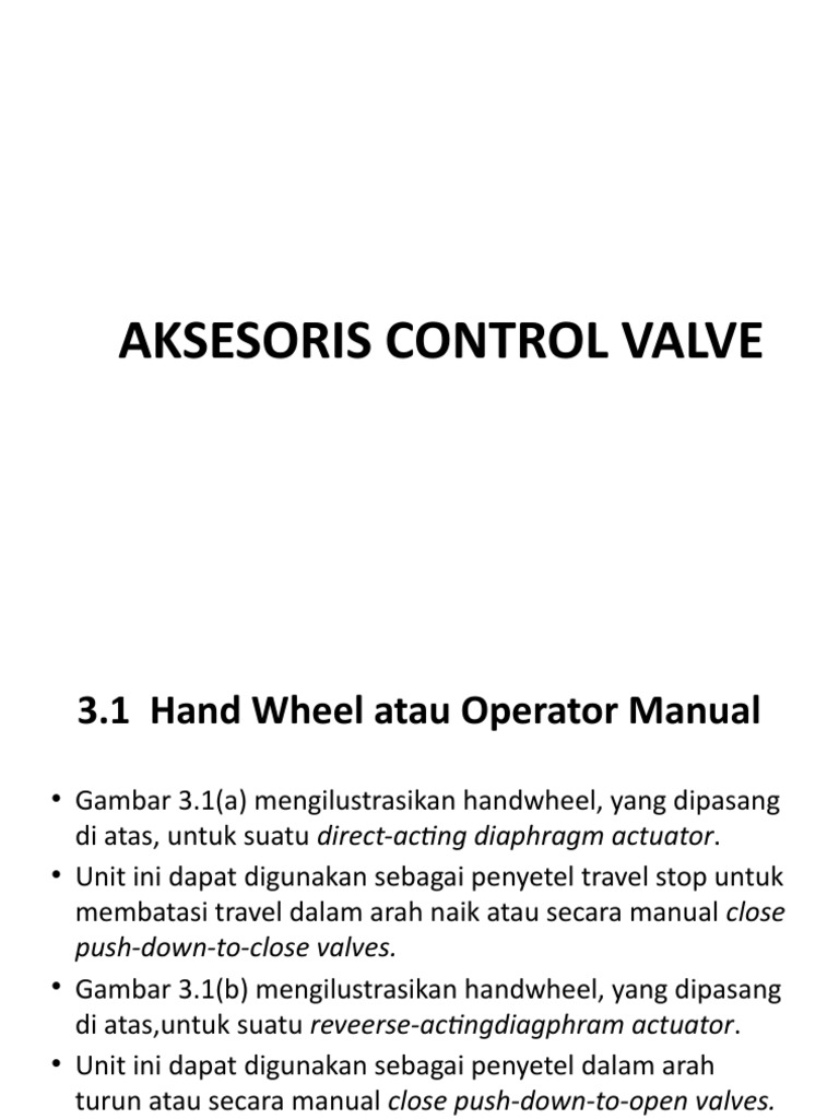 Aksesori Penting untuk Control Valve | PDF