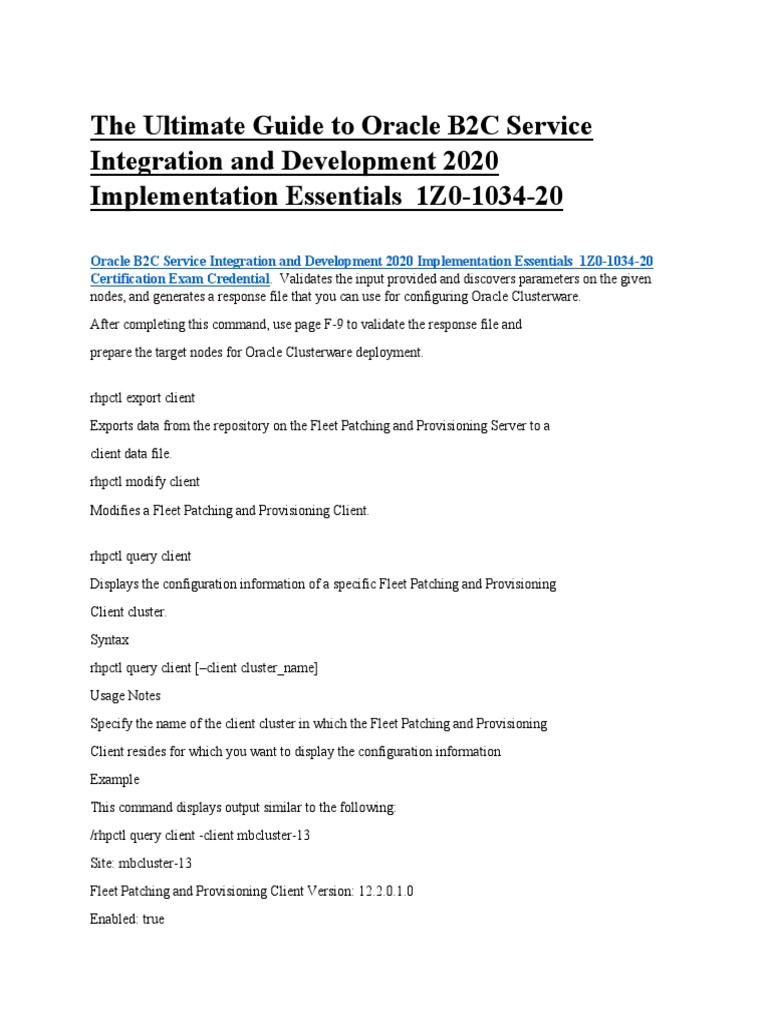 The Ultimate Guide To Oracle B2C Service Integration and Development 2020 Implementation ...