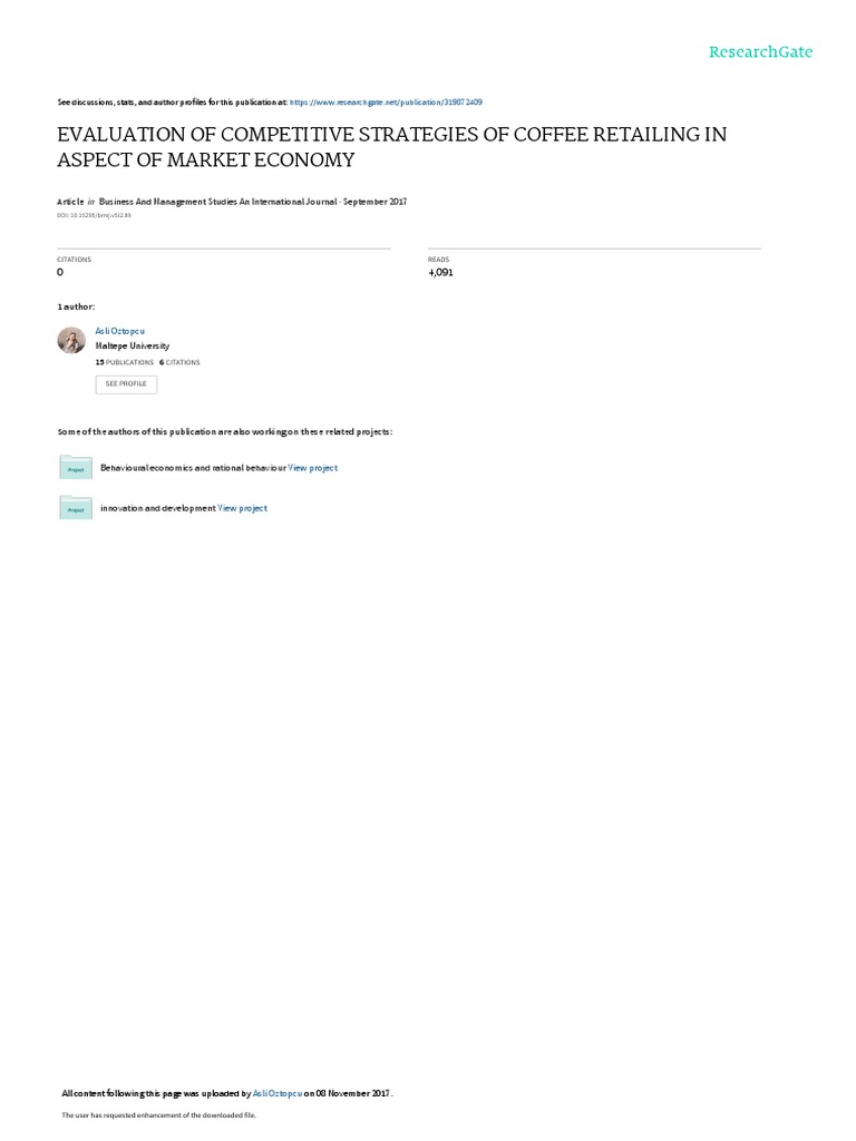 Evaluation of Competitive Strategies of Coffee Retailing in Aspect of ...
