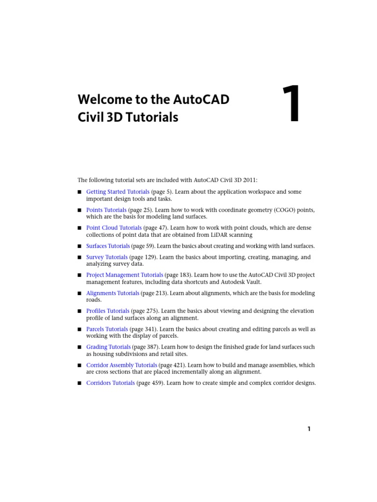 Welcome To The Autocad Civil 3D Tutorials | PDF | Auto Cad | Graphical ...