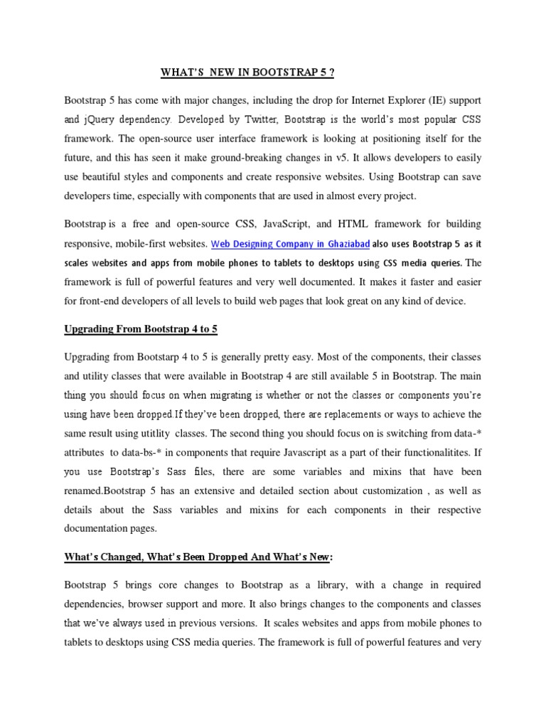 What's New in Bootstrap 5 | PDF | Bootstrap (Front End Framework ...