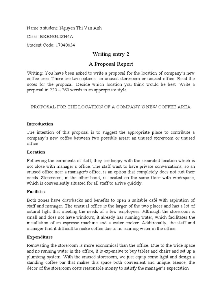 Writing Entry 2 A Proposal Report | PDF