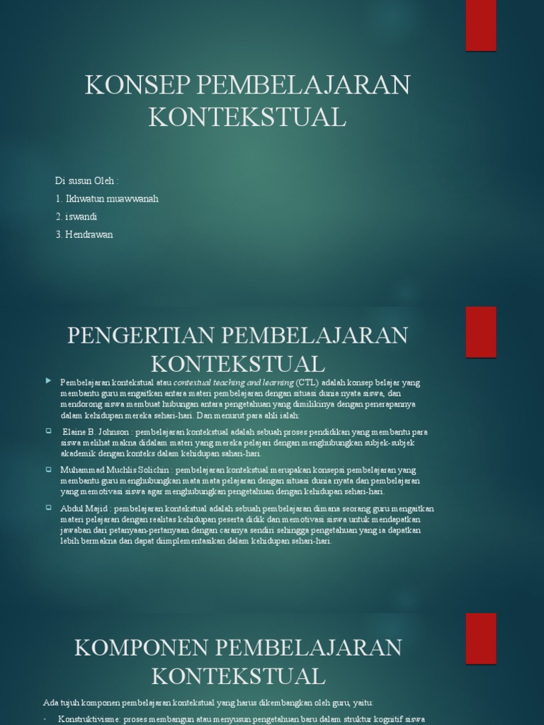Konsep Pembelajaran Kontekstual | PDF