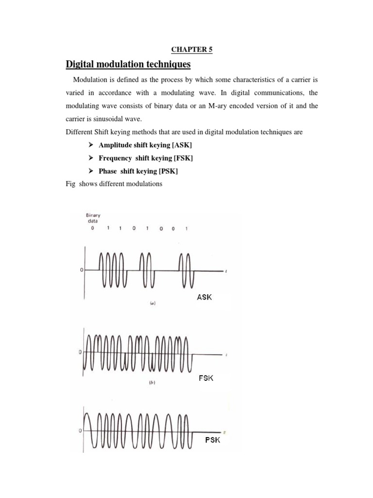 17EC61 Digital Communication Module 5 | PDF | Modulation | Bandwidth ...