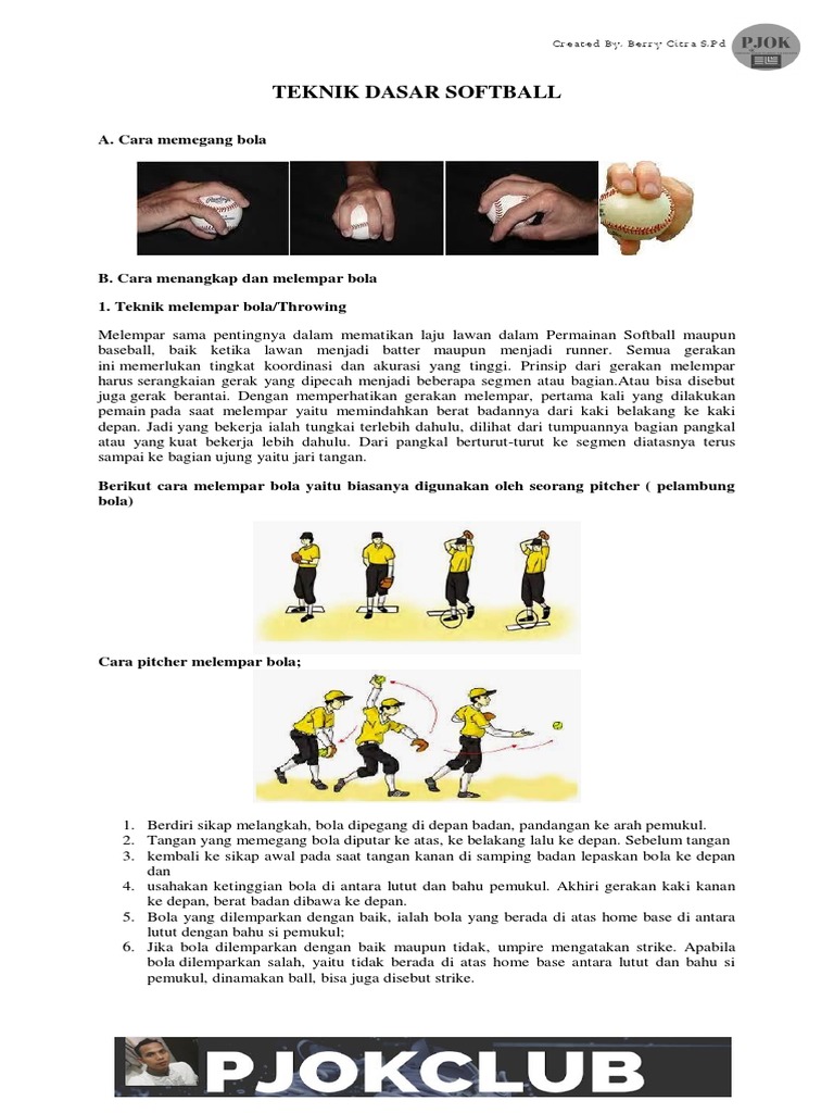 Teknik Dasar Softball | PDF